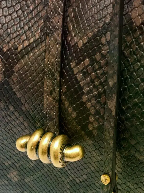 GIANNI CHIARINI Infinity Snake-effect Leather Shoulder Bag
