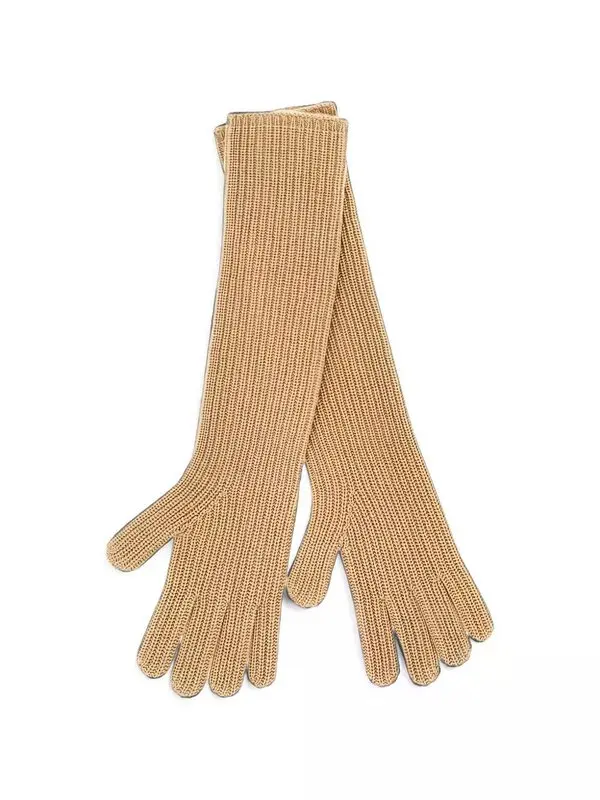 Max Mara Apalmi Ribbed-knit Long Gloves