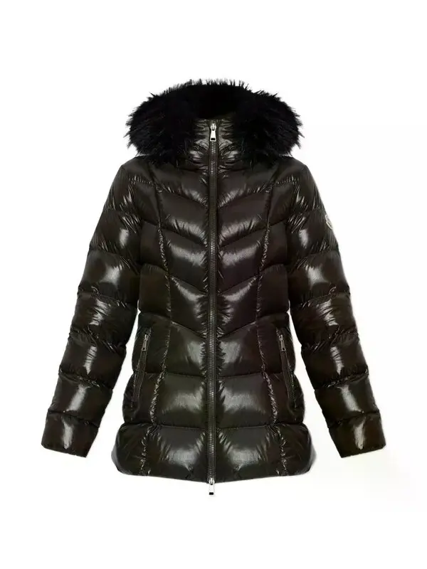 Moncler Quilted Down Jacket With Faux-fur Trim
