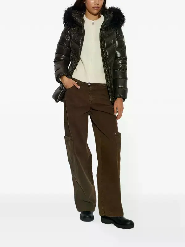 Moncler Quilted Down Jacket With Faux-fur Trim
