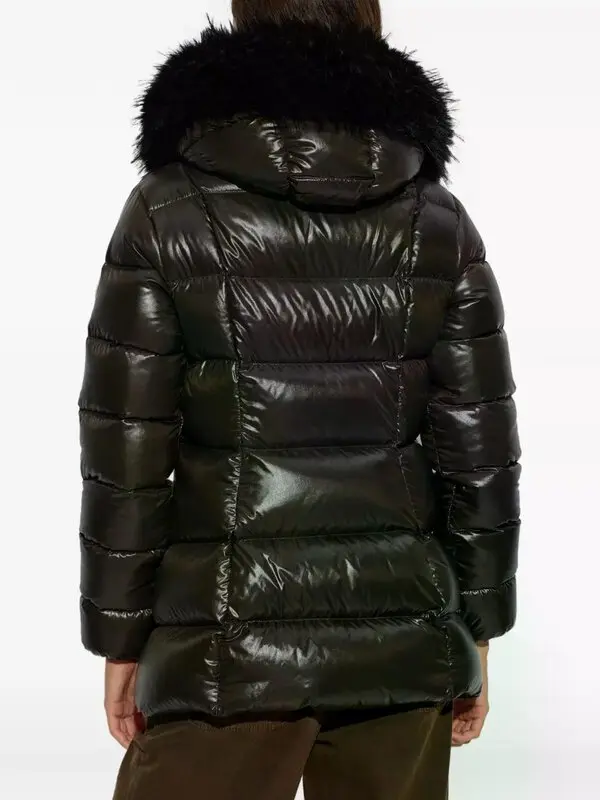 Moncler Quilted Down Jacket With Faux-fur Trim