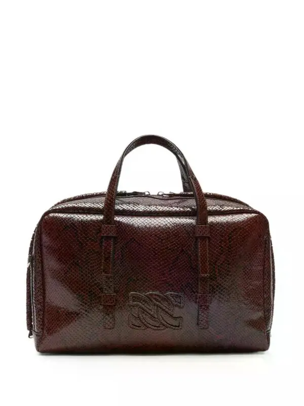 Casadei Bigli Python-print Tote Bag - Brown
