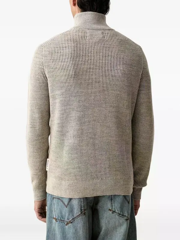 Marc O'polo Ribbed-knit Quarter-zip Sweater