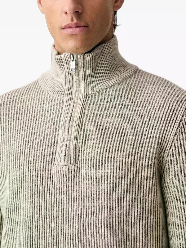 Marc O'polo Ribbed-knit Quarter-zip Sweater