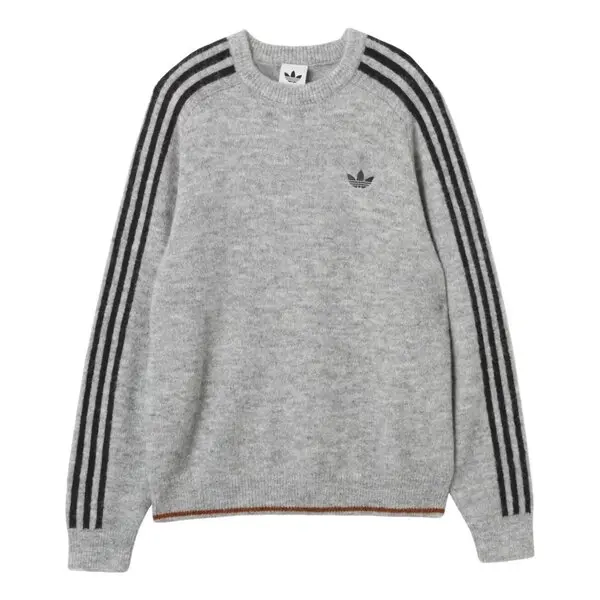 Adidas Three Stripes Fluffy Knit Sweatshirt Asia Sizing