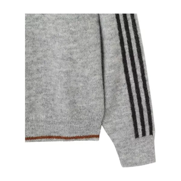 Adidas Three Stripes Fluffy Knit Sweatshirt Asia Sizing