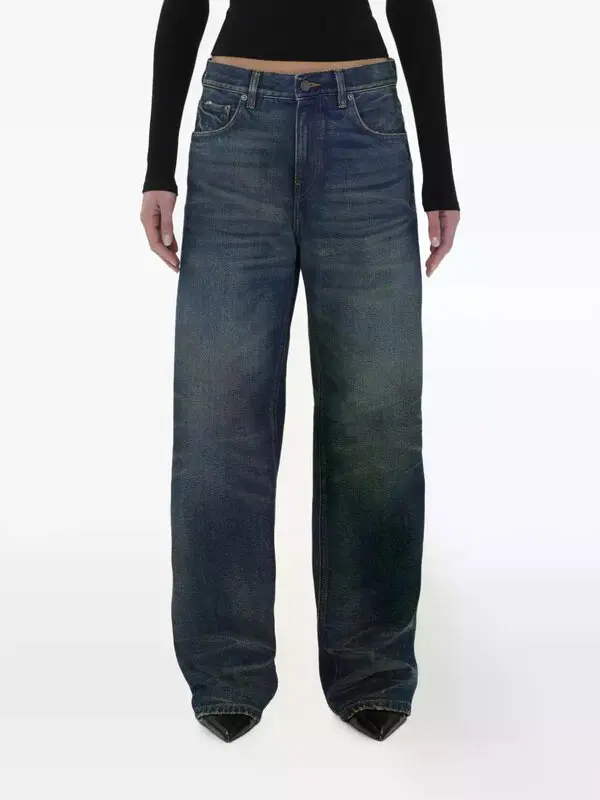 HAIKURE Faded-effect Wide-leg Jeans - Blue