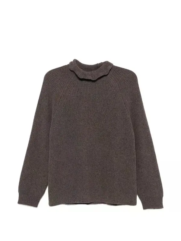 Liviana Conti Ribbed Knit Turtleneck Sweater - Brown