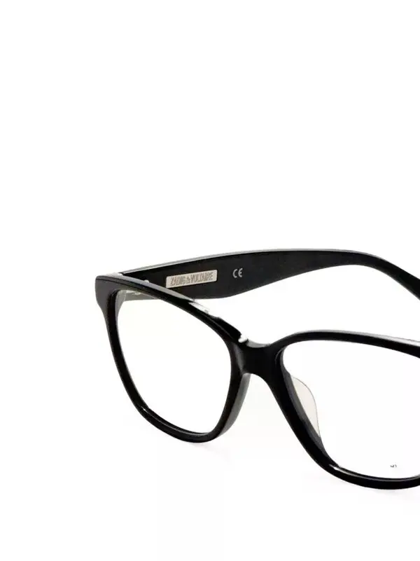 Zadig&Voltaire Crystal-embellished Rectangle-frame Glasses - Black