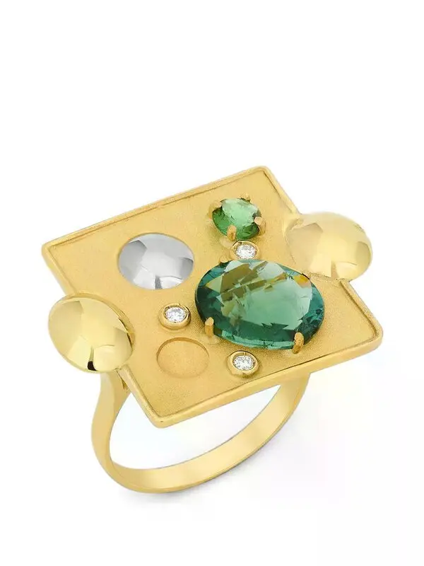 CAROL KAUFFMANN Rocks Pedrita Green Tourmaline Ring