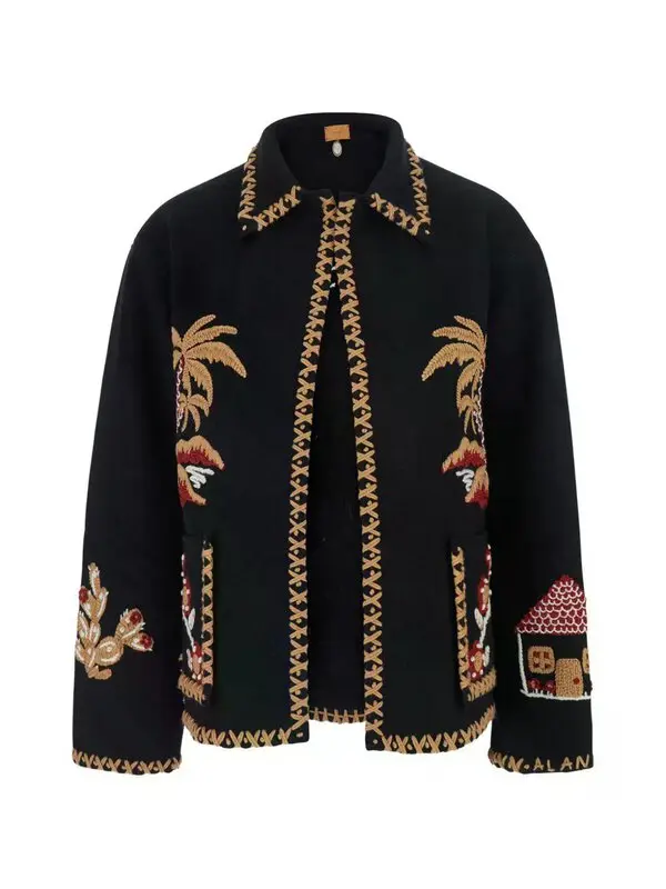 Alanui Embroidered Whipstitch-trim Jacket - Black