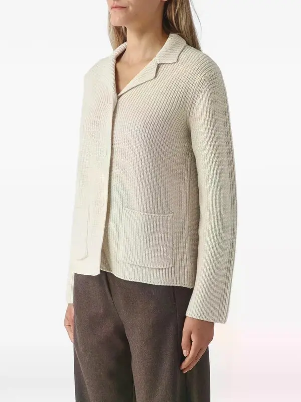 GRAN SASSO Ribbed-knit Patch-pocket Cardigan