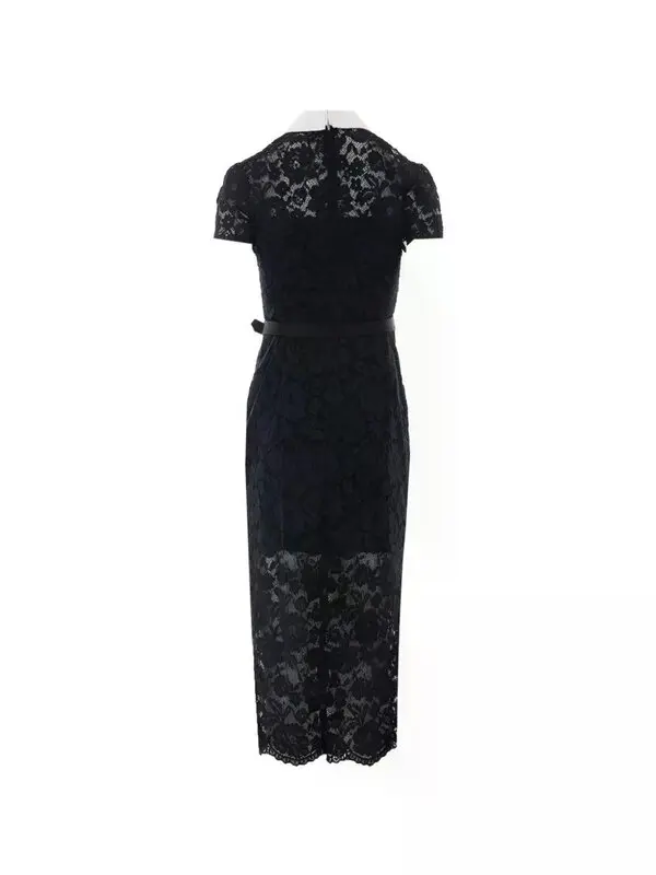 SELF-PORTRAIT Belted Lace Panel Dress