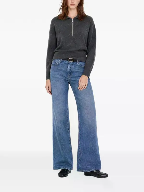 Patrizia Pepe Sequin-embellished Quarter-zip Sweater Polo
