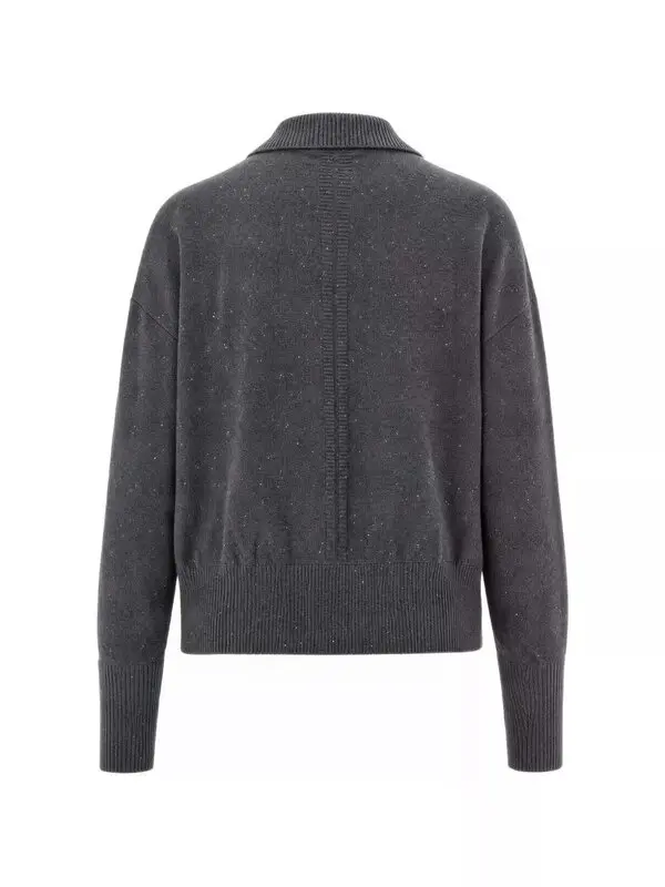 Patrizia Pepe Sequin-embellished Quarter-zip Sweater Polo
