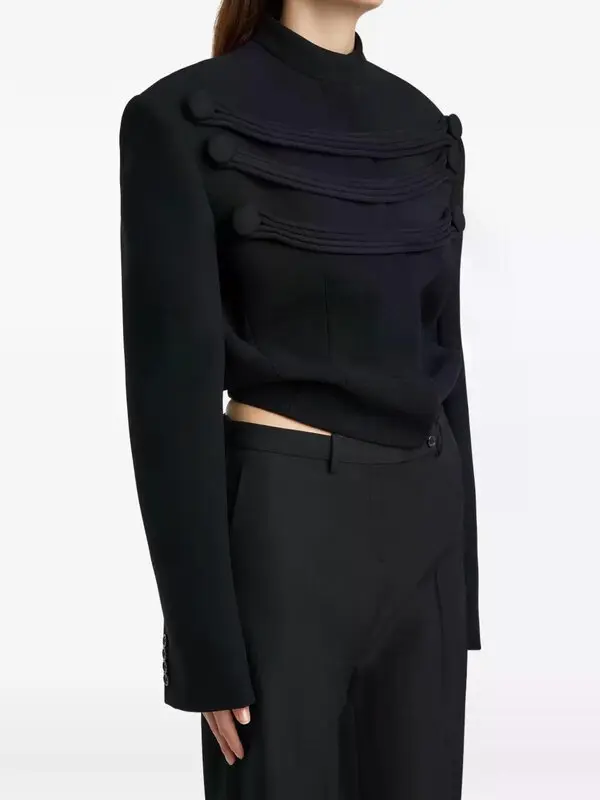 Khaite York Cropped Jacket With Cord Embroidery