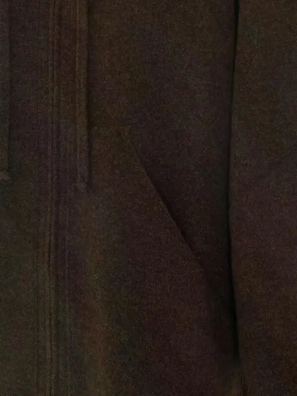 UMA WANG Distressed Zip-up Hoodie - Brown