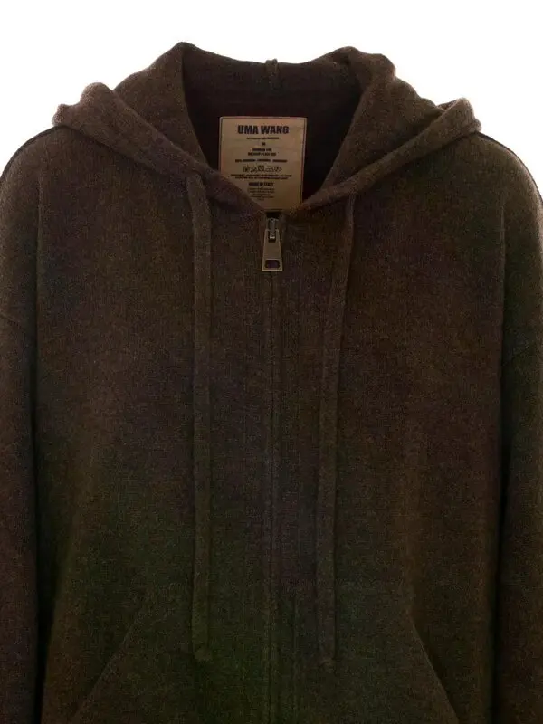 UMA WANG Distressed Zip-up Hoodie