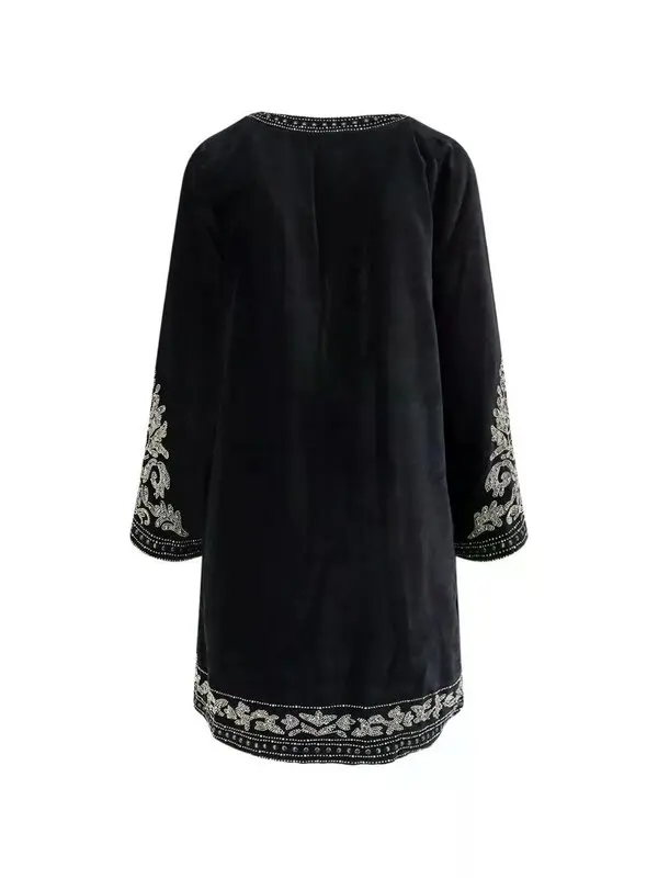 SCARLETT POPPIES Embellished Velvet Mini Dress