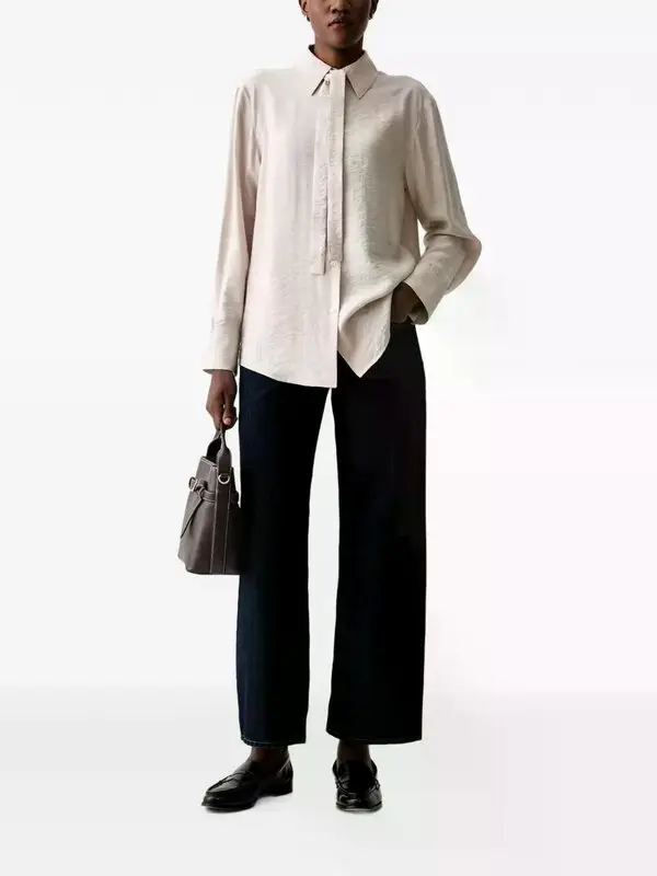 Marc O'polo Bow-detail Long-sleeve Shirt - Neutrals