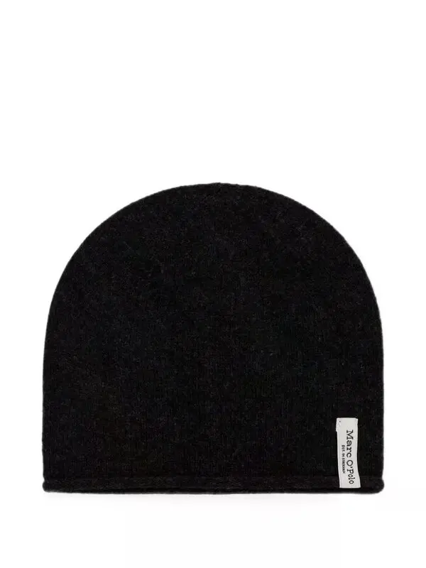 Marc O'polo Knitted Rolled-edge Beanie Hat - Black