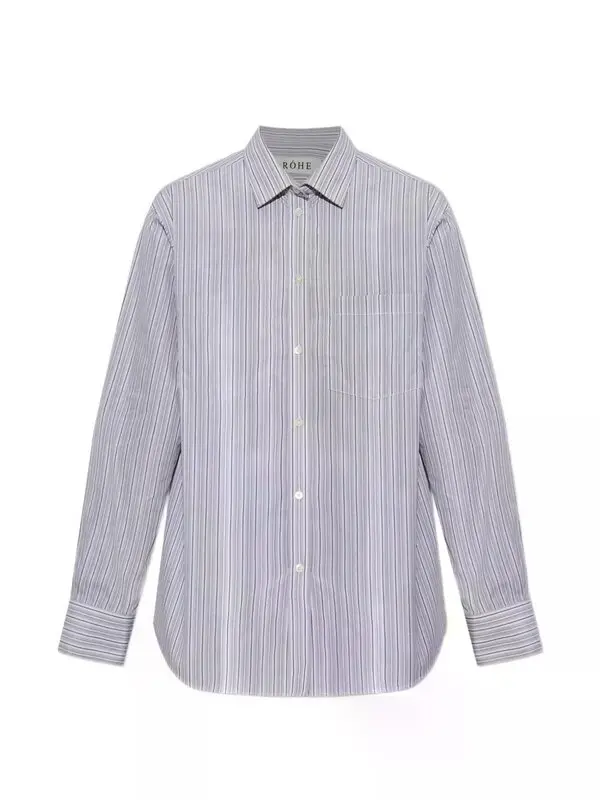 RÓHE Striped Pocket-detail Shirt - Grey