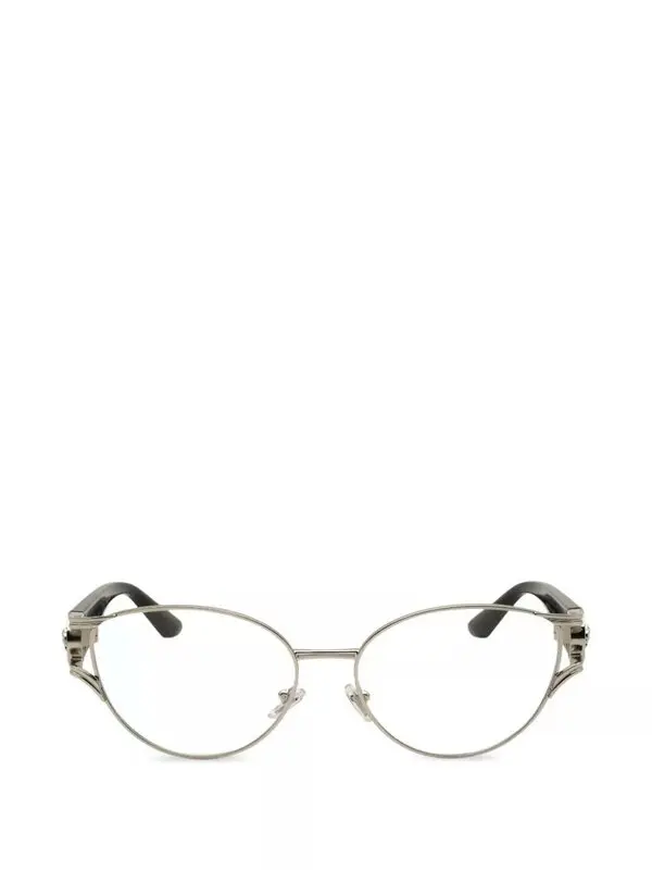 Versace Medusa Embellishment Oval Frame Glasses - Silver
