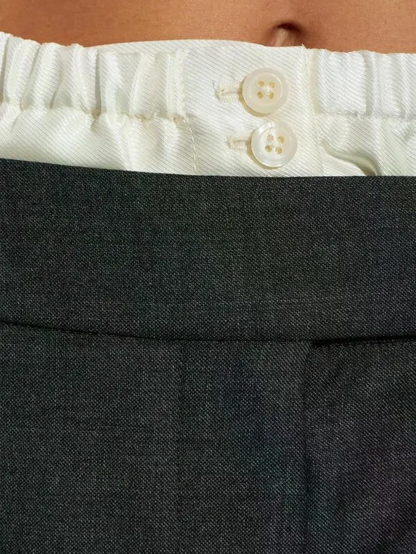 RÓHE Layered-design Slit-detail Midi Skirt