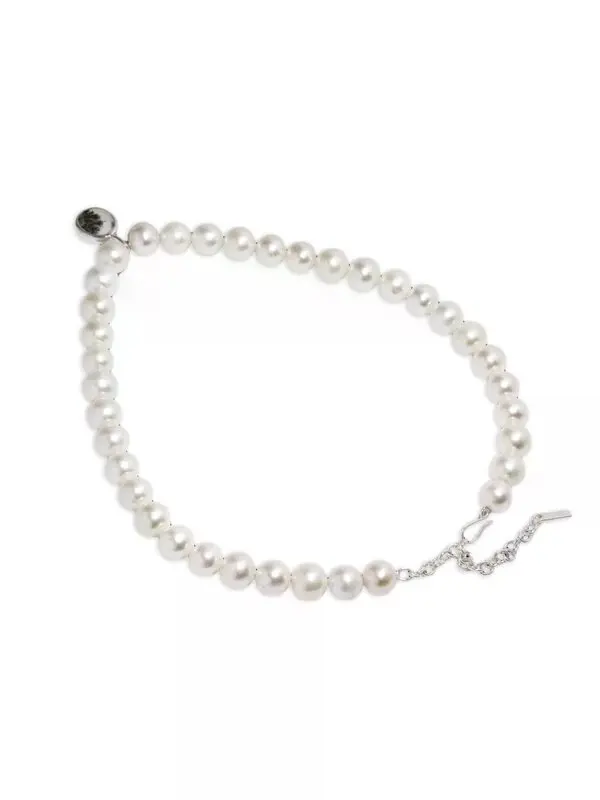 Completedworks Dendritic Agate And Pearl Necklace - Silver