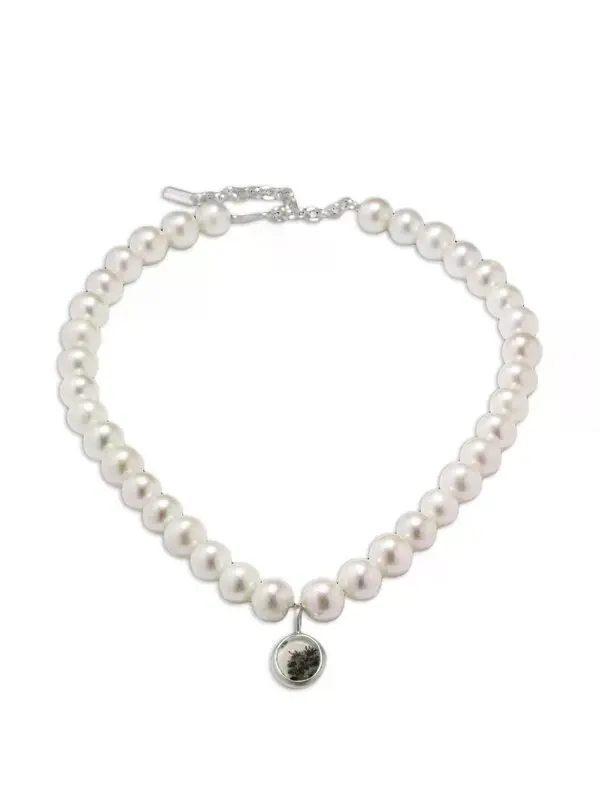 Completedworks Dendritic Agate And Pearl Necklace