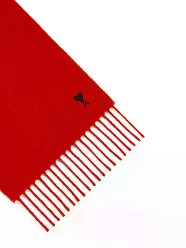 AMI Paris Wool Scarf With De Coeur
