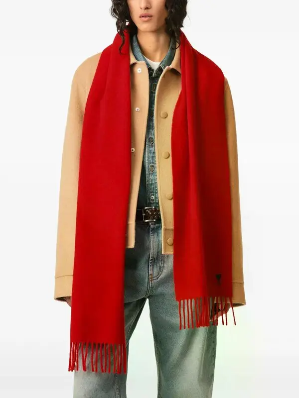 AMI Paris Wool Scarf With De Coeur
