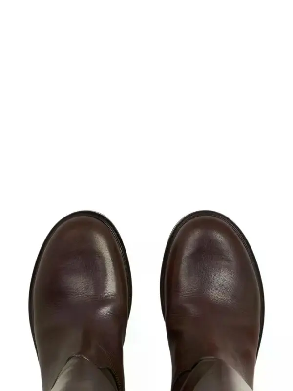 Etro Leather Boots With Paisley Buckle - Brown