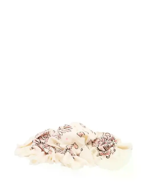 KUJTEN Paisley-print Frayed Scarf - Neutrals