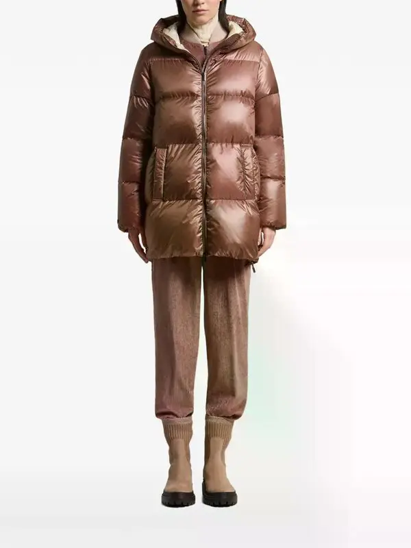 Peserico Hooded Quilted Jacket - Pink