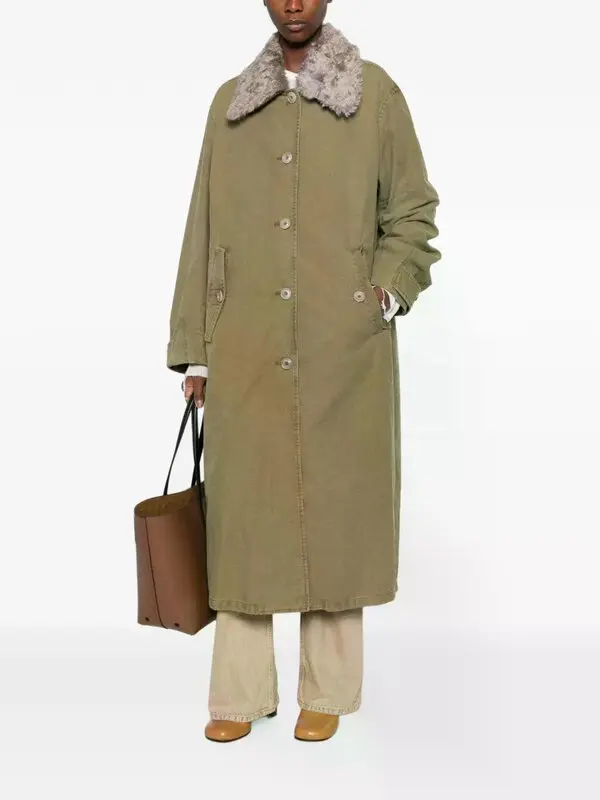 Our Legacy Tundra Faux-fur Collar Coat - Green