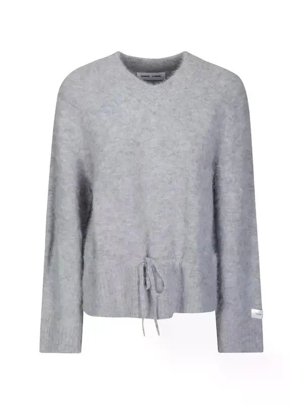 SAMSOE SAMSOE Salo V-neck Drawstring Sweater - Grey