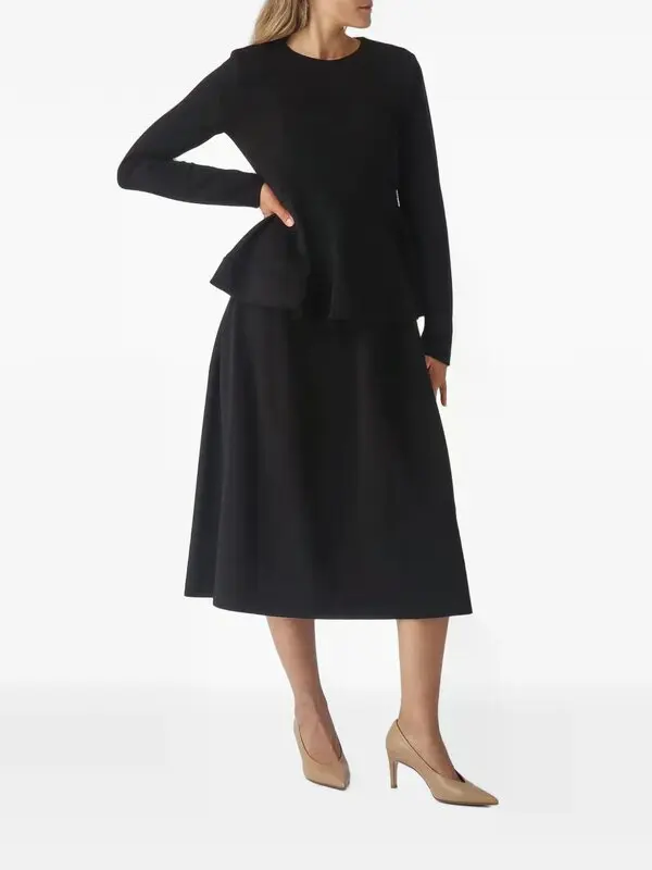 MEIMEIJ Peplum Long-sleeve Blouse
