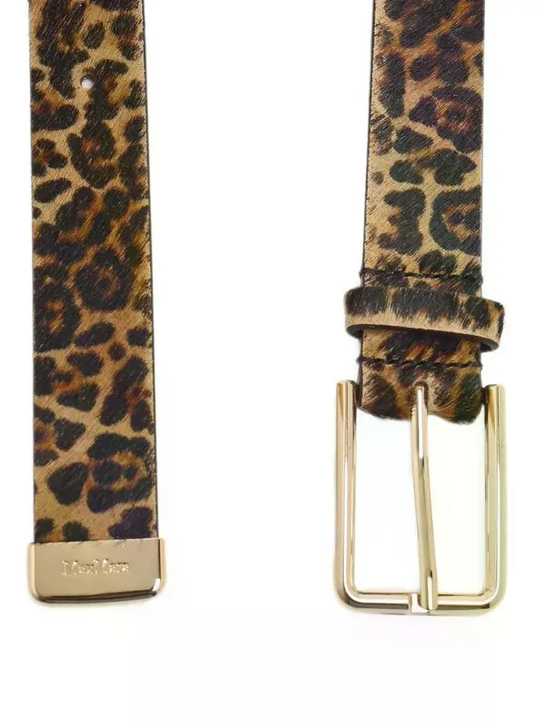 Max Mara Leopard Print Buckle Belt