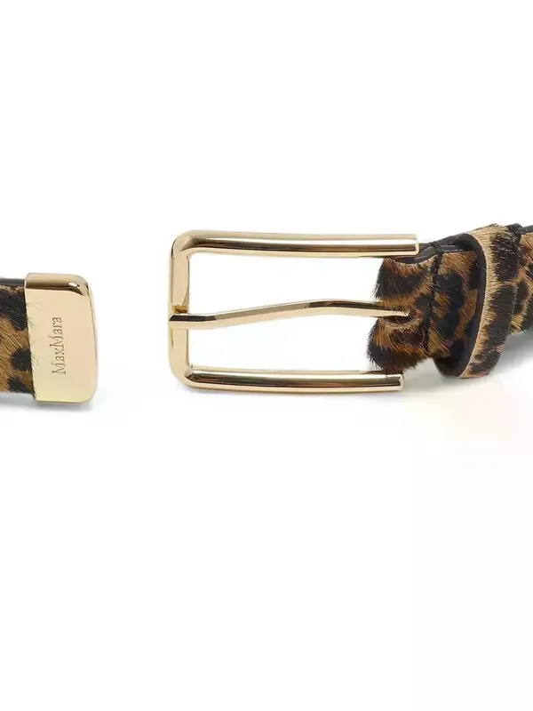 Max Mara Leopard Print Buckle Belt