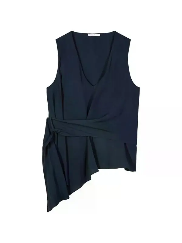 Patrizia Pepe Asymmetric Draped Top - Blue