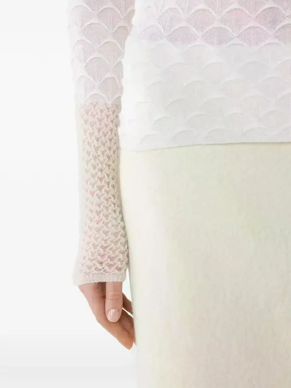 LANVIN High-neck Top In Wool And Mohair