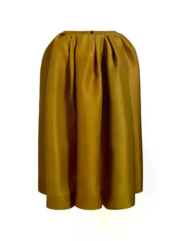 Khaite Adara Skirt In Silk Twill Organza - Yellow