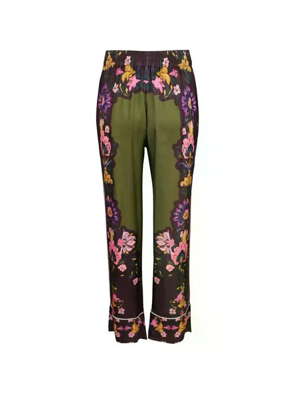 Borgo De Nor Havana Floral Print Trousers - Green