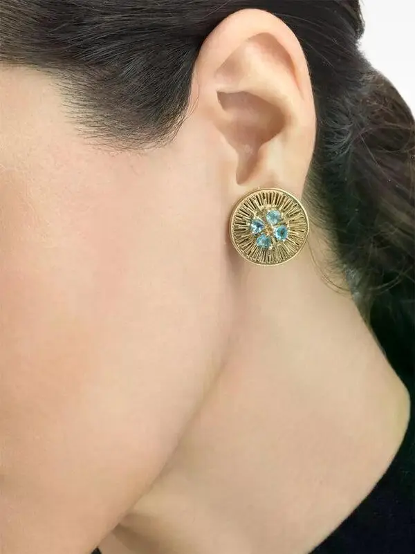 CAROL KAUFFMANN 18k Yellow Blue Topaz Earrings