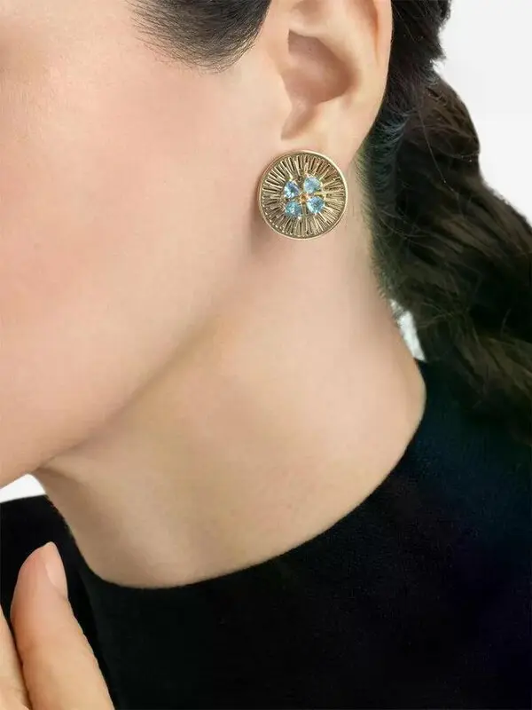 CAROL KAUFFMANN 18k Yellow Blue Topaz Earrings