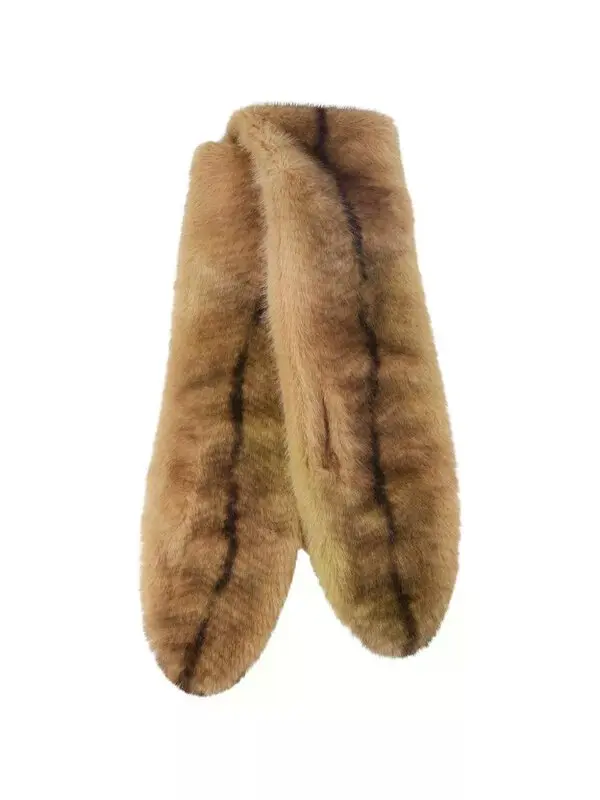 Seventy Faux-fur Striped Scarf - Neutrals