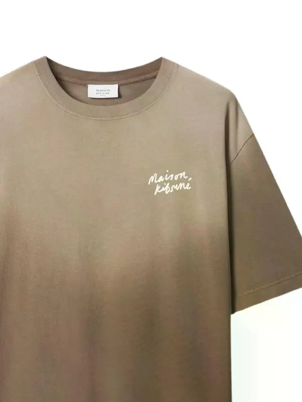Maison Kitsuné Faded-effect Logo-print T-shirt