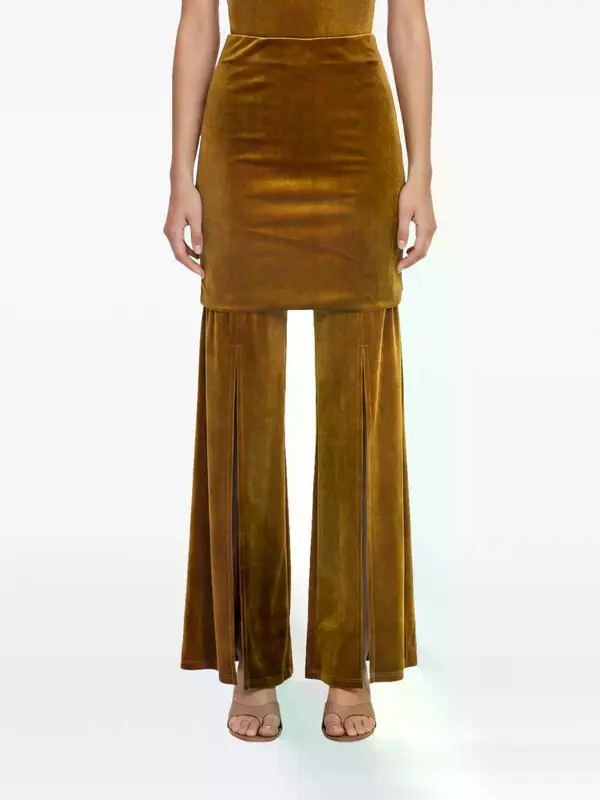 Andamane Velvet Effect Layered Trousers