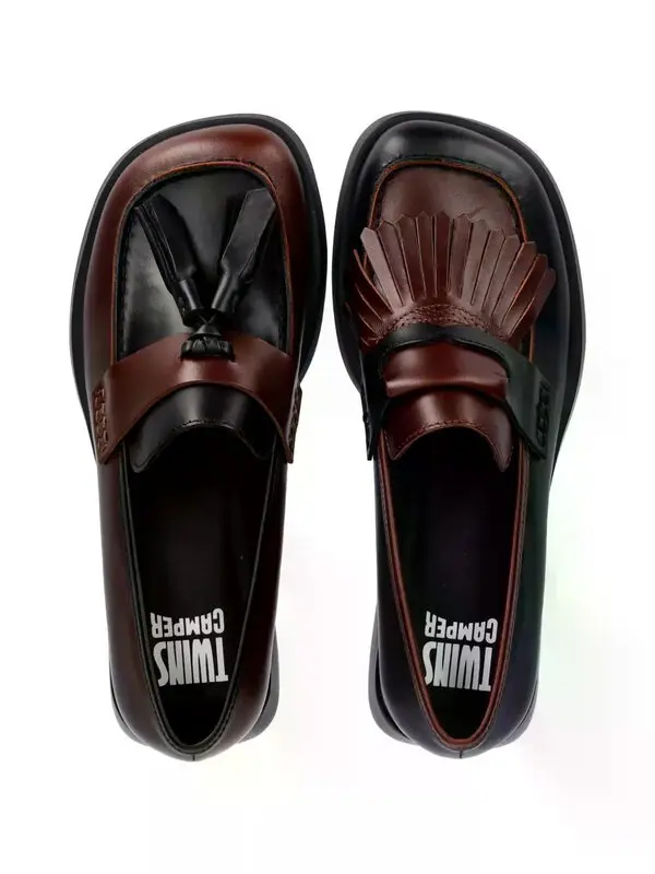 Camper Twins Kiltie Loafers - Black